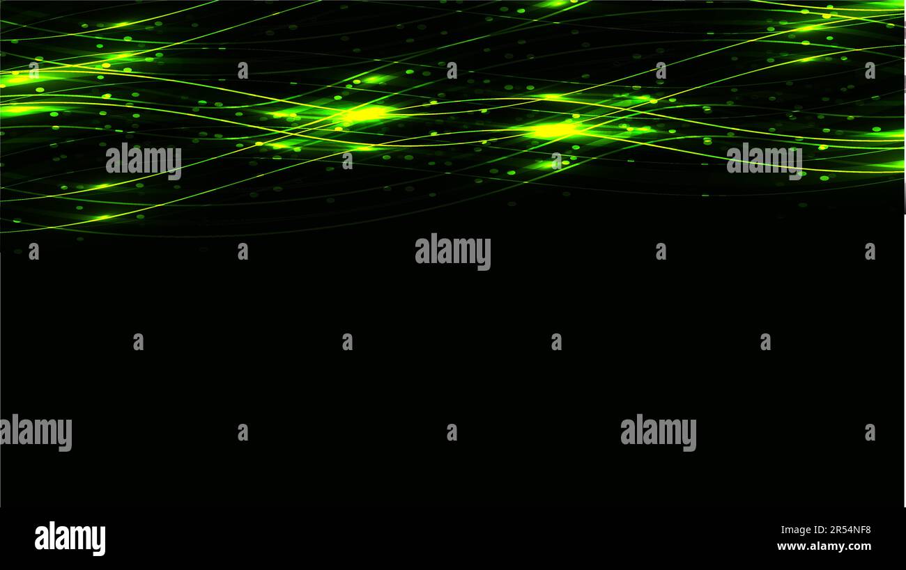 Green transparent abstract shining magical cosmic magical energy lines ...
