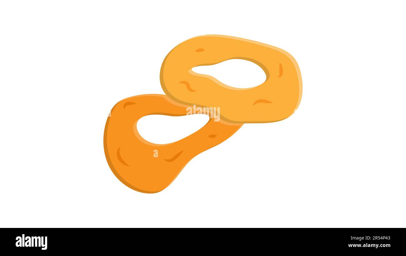 Crunchy Deep Fried Onion Rings in Ceramic Bowl Vector Illustration ...