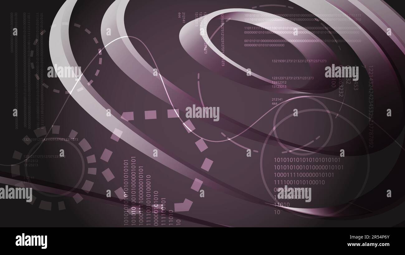 Violet abstract modern energy technology digital HUD display elements ...