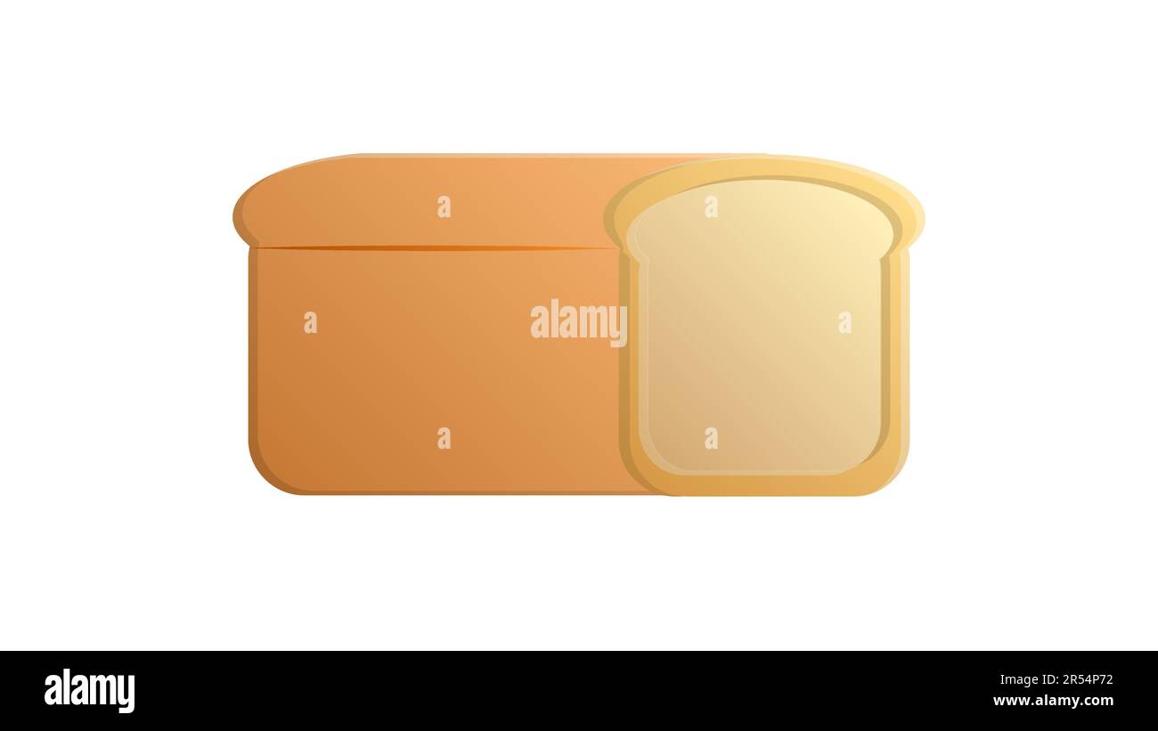 Bread, bakery icon, sliced fresh wheat bread isolated on white ...