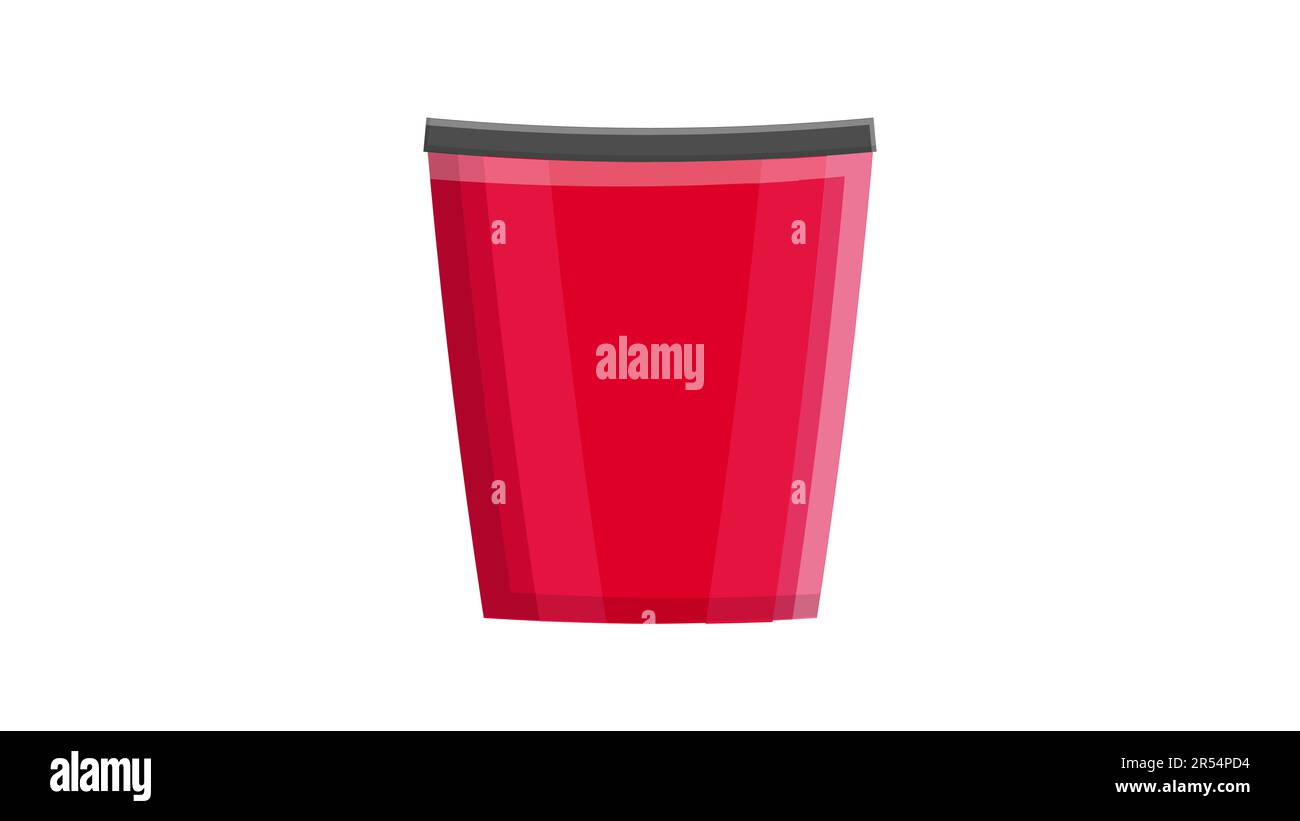 red cup on white background, vector illustration. ceramic mug, reusable ...