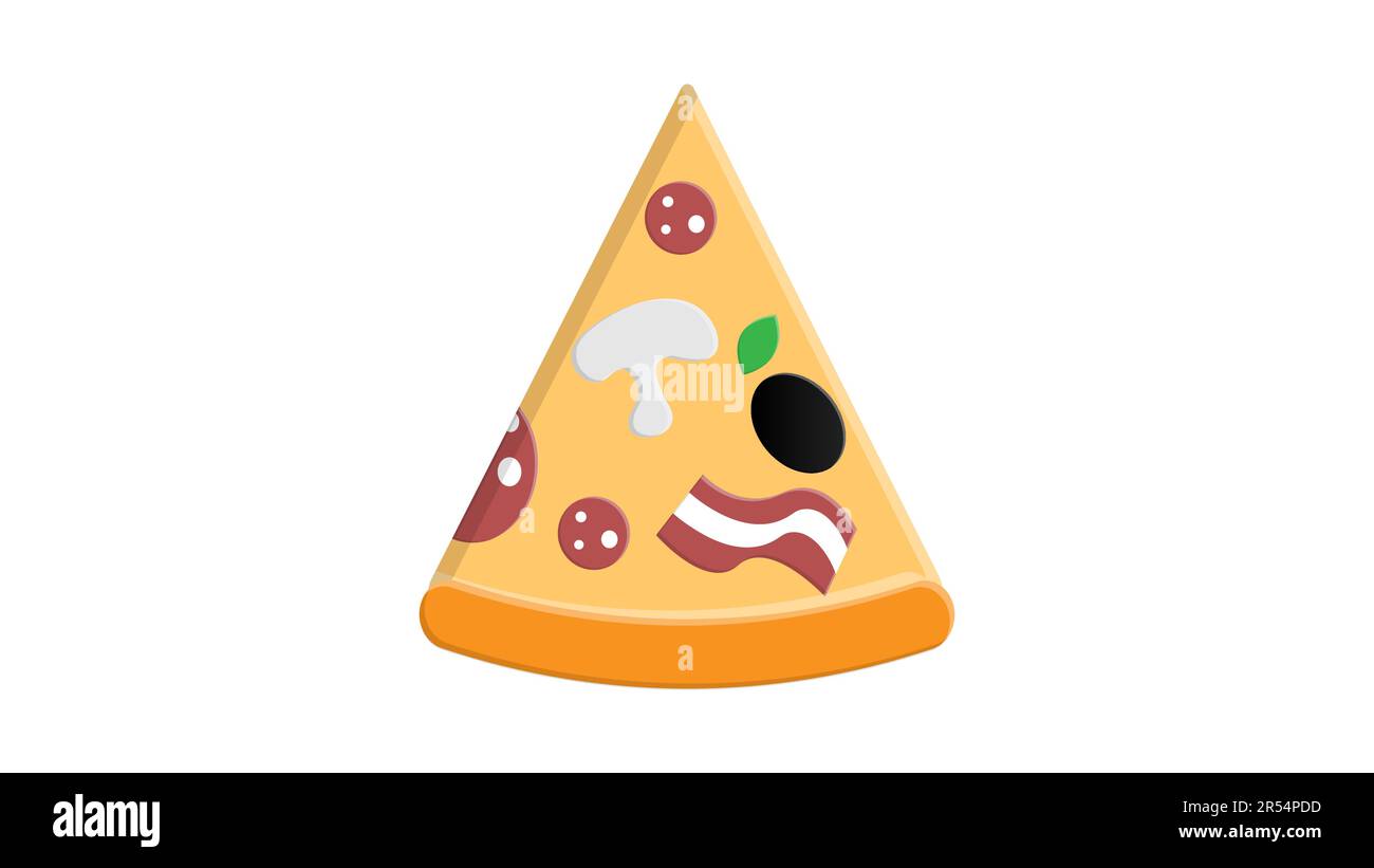 Triangle pizza slice with fresh vegetables and crispy crust. Tasty fast ...