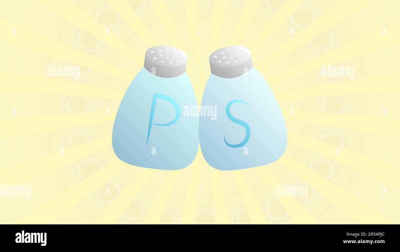 Salt and pepper sign. Vector. Dark red icon in lemon chiffon shutter ...