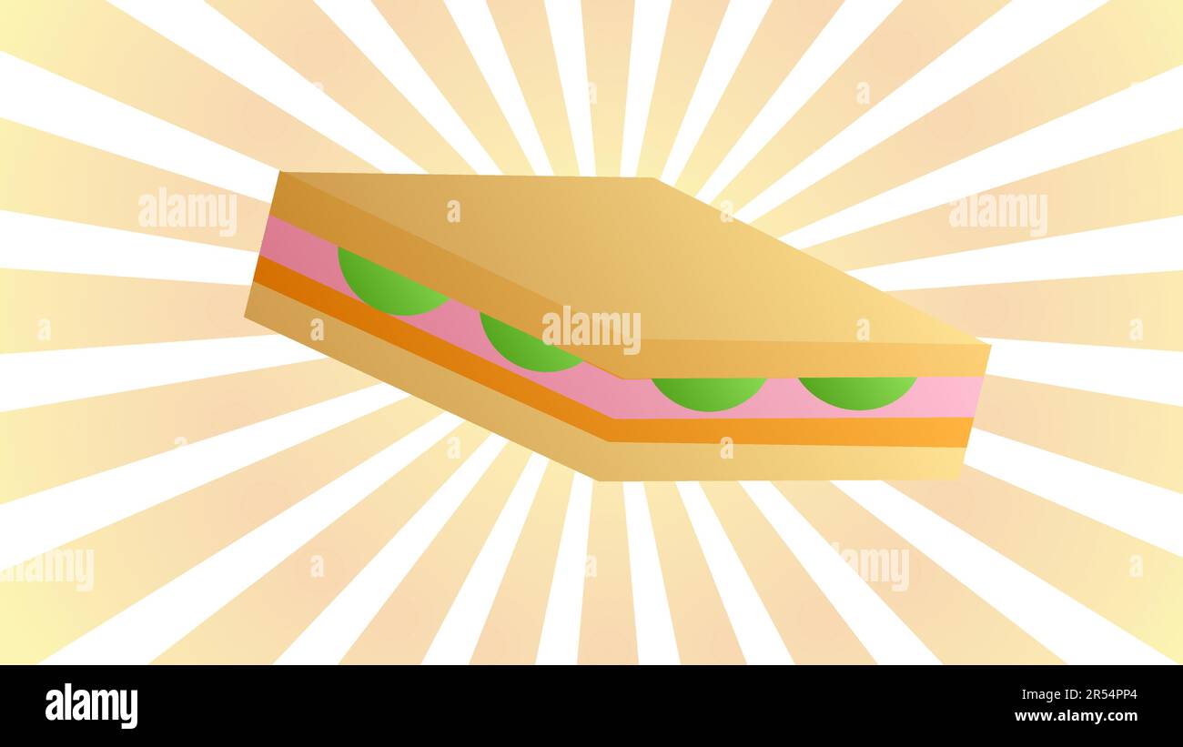 Sandwich - cute cartoon colored picture. Graphic design elements for ...