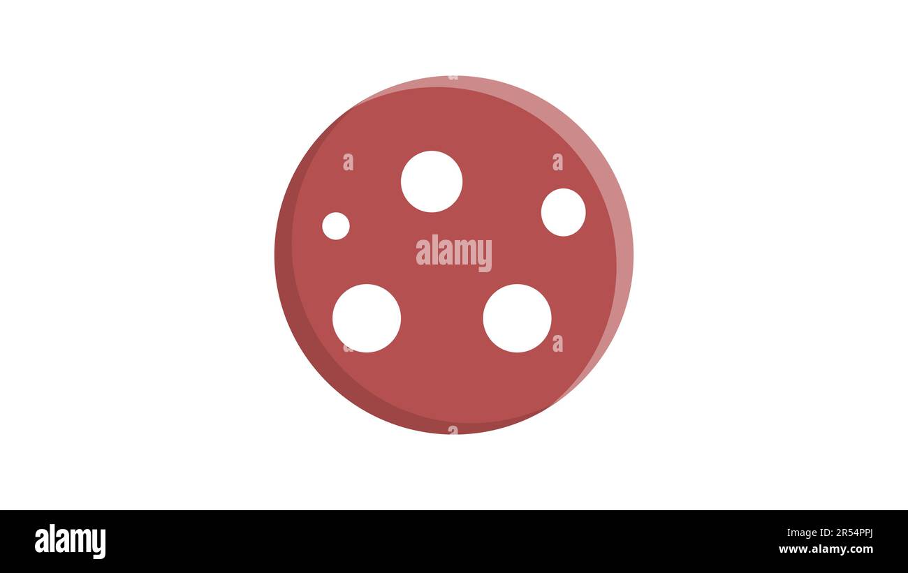 Round slice of sausage salami vector flat material design isolated on ...