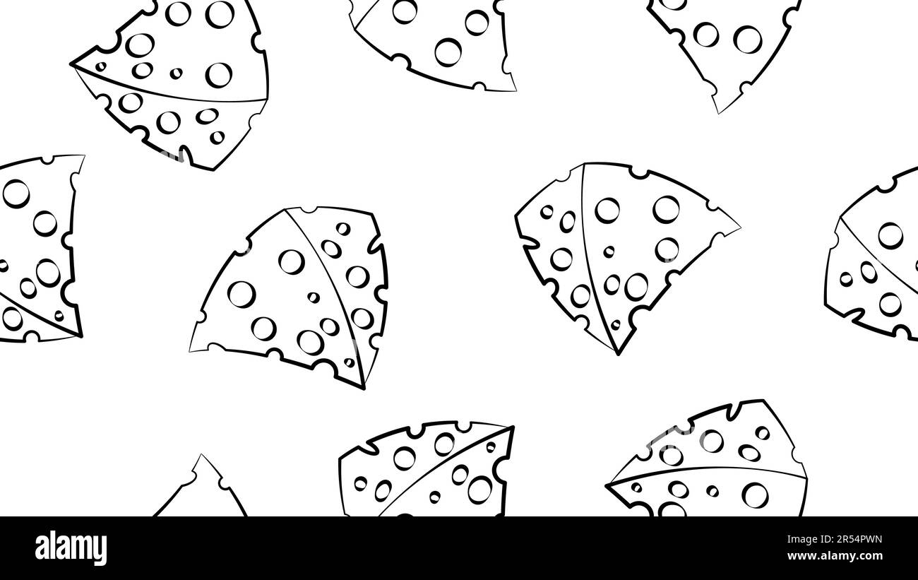 Cheese pattern. Seamless background with hand drawn different cheese ...