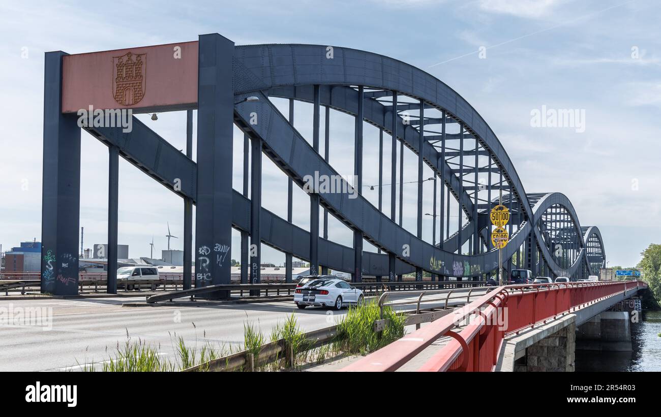 Hamburg, Germany. 31st May, 2023. The New Elbe Bridge connects the ...