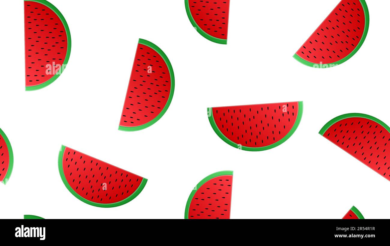 Seamless watermelon pattern. Vector summer background with watercolor ...