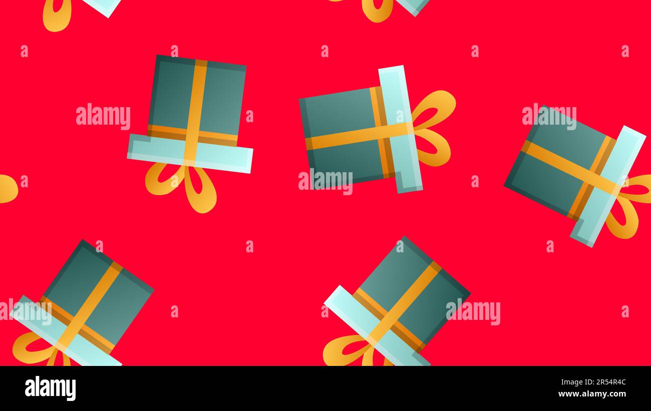 Endless seamless pattern of beautiful festive love joyful gift boxes on ...