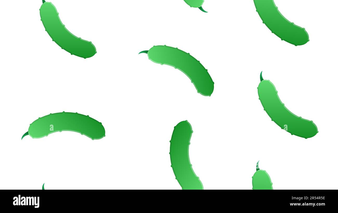 cucumber on a white background, vector illustration, pattern. green ...