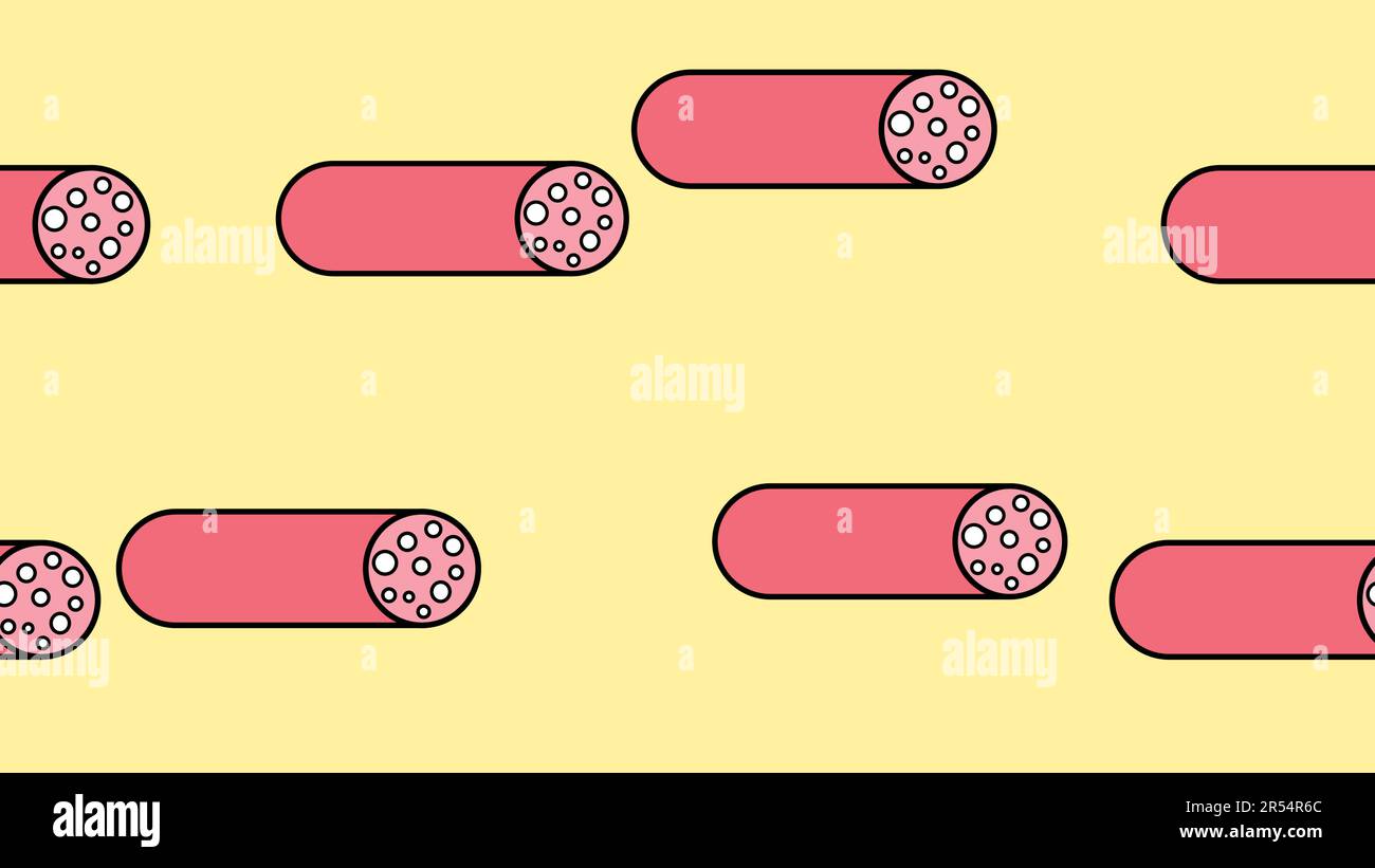 Salami seamless pattern, flat style. Sausage endless background ...