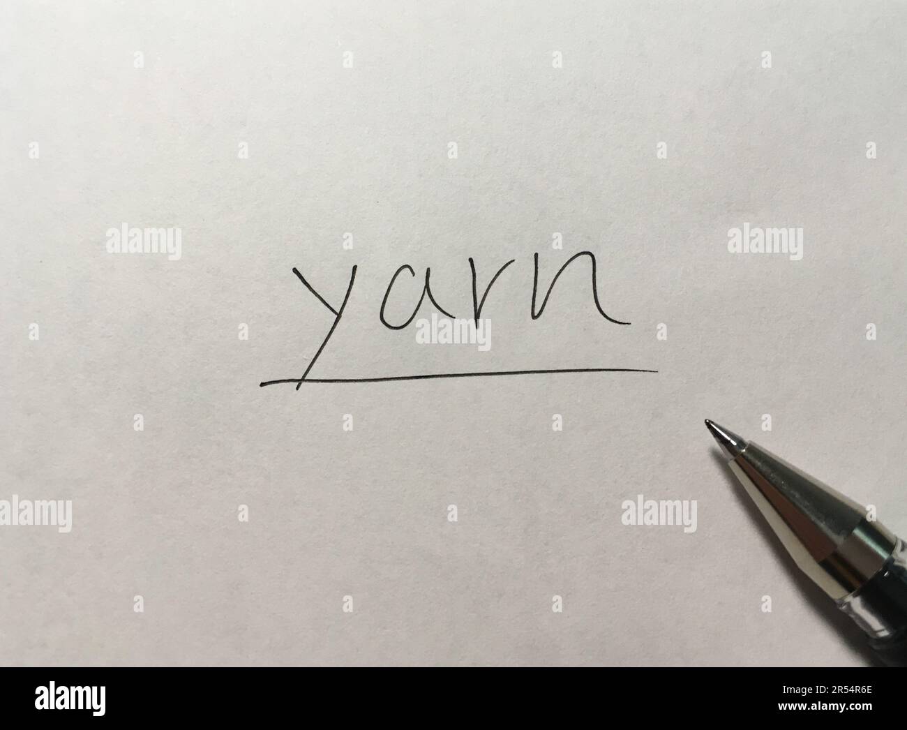 Yarn concept word on paper background Stock Photo - Alamy