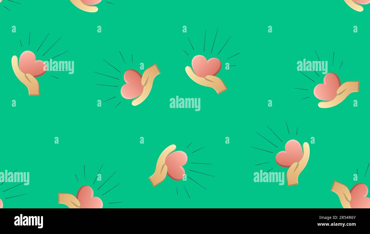 Endless seamless pattern of beautiful festive love joyful tender hearts ...