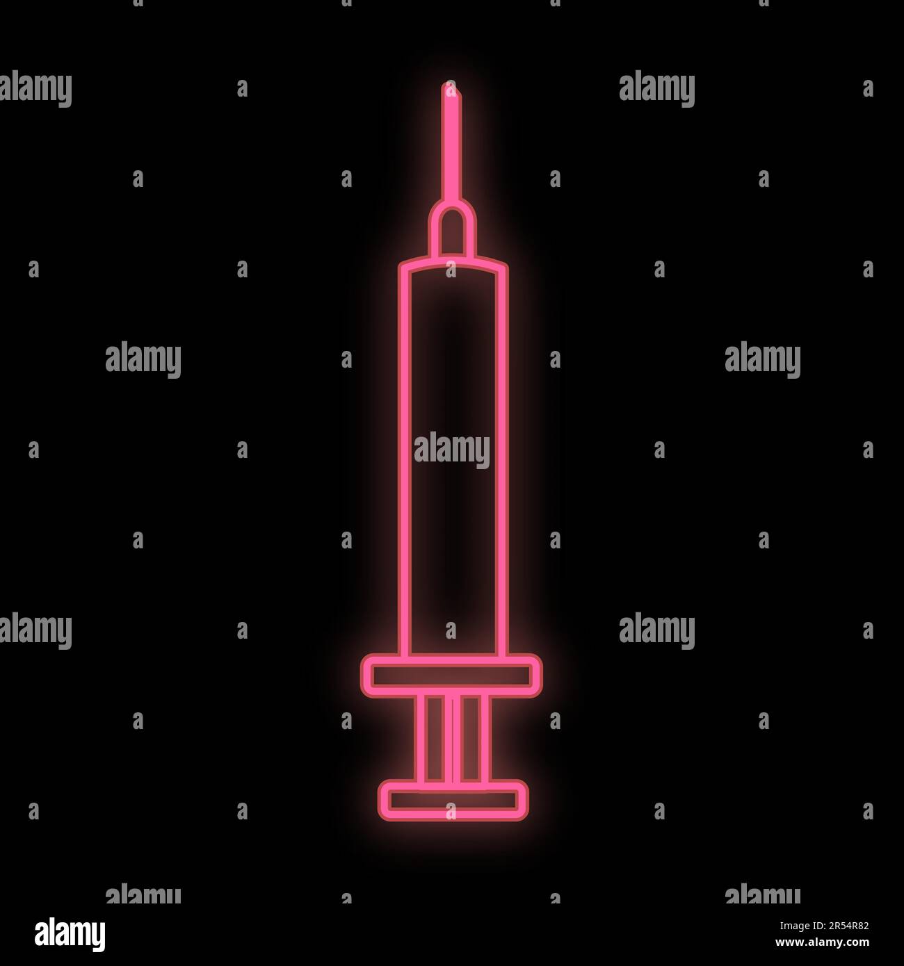 Bright luminous red medical digital neon sign for a pharmacy or ...