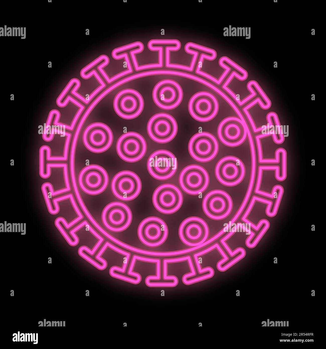 Bright glowing purple medical scientific digital neon sign for hospital ...