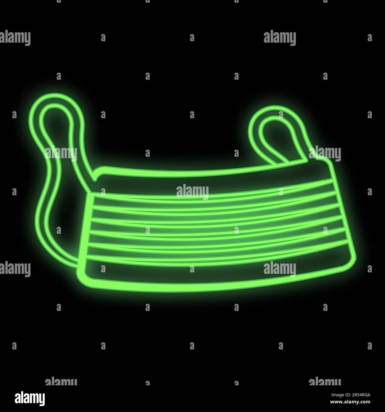 Bright glowing green medical scientific digital neon sign for hospital ...