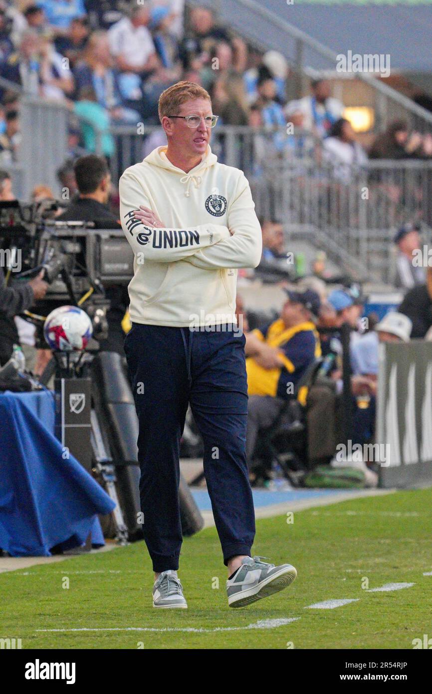 CHESTER, PA - MAY 31: Philadelphia Union head coach Jim Curtin looks on ...