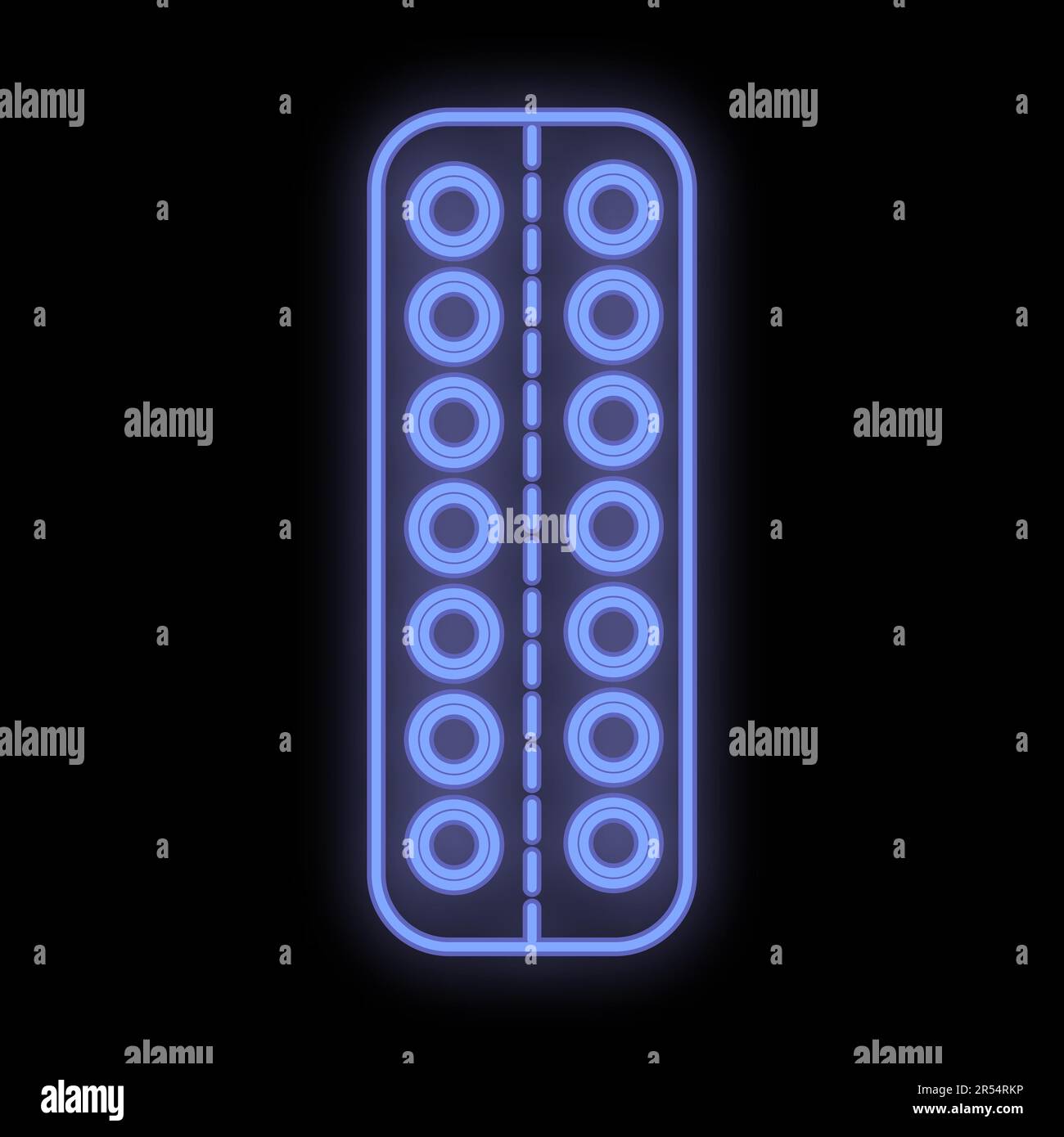 Bright luminous blue medical digital neon sign for a pharmacy or ...