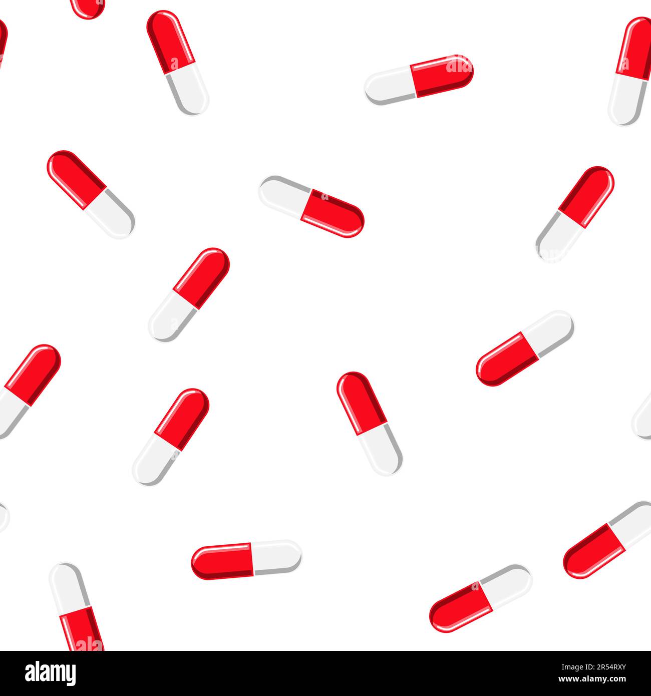 Medical seamless pattern, texture of red and white medicinal oval ...
