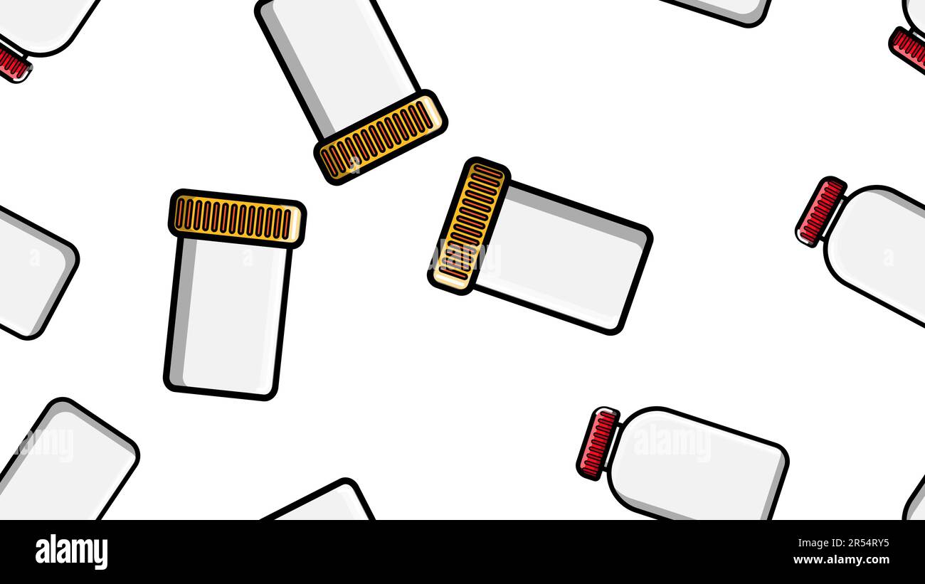 Seamless pattern texture of white plastic medical pharmacetic jars with ...