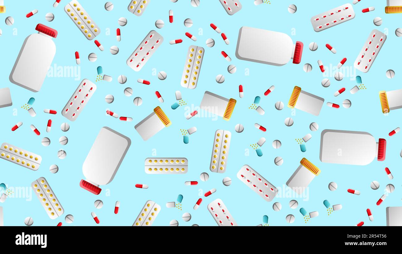 Endless seamless pattern of medical scientific medical objects icons ...