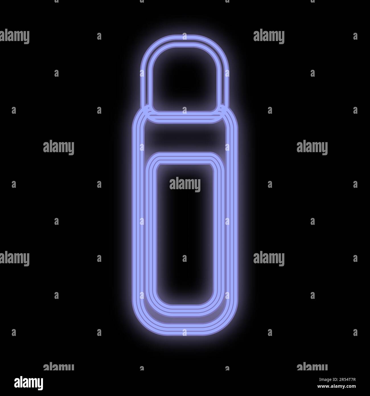 flash drive bright blue neon on a black background. flash card for ...
