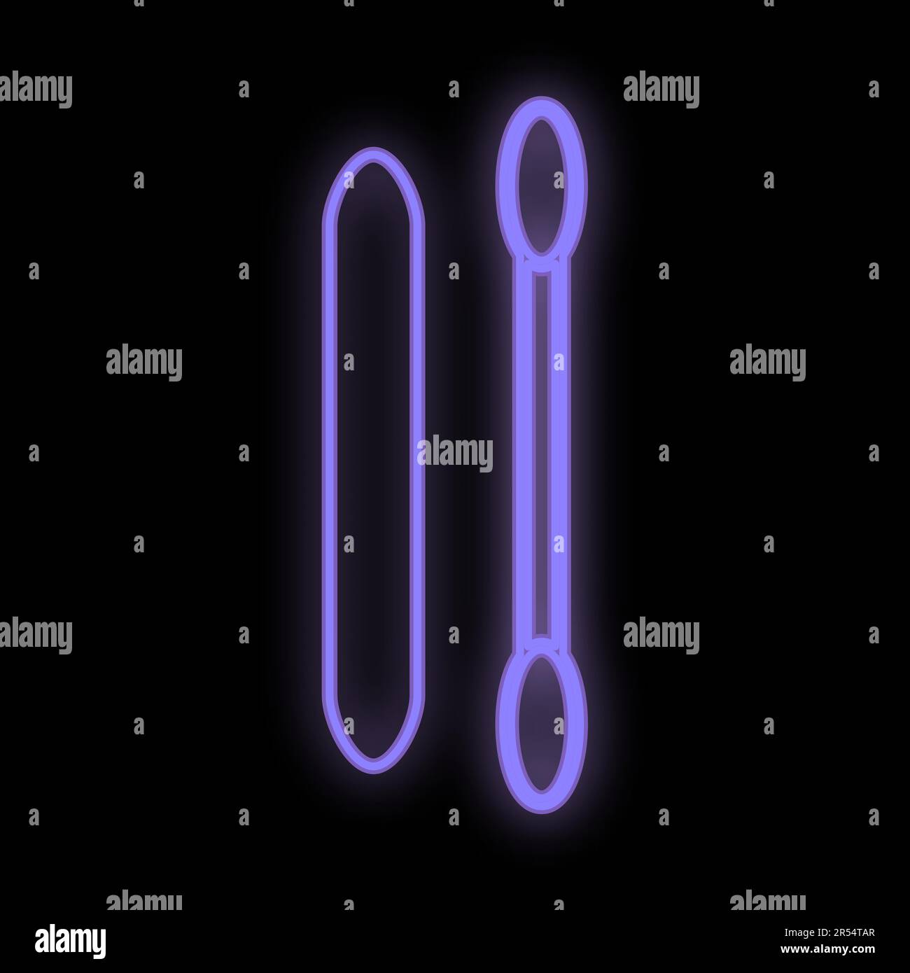 bright, neon, purple cotton swab for adjusting makeup, creating a ...