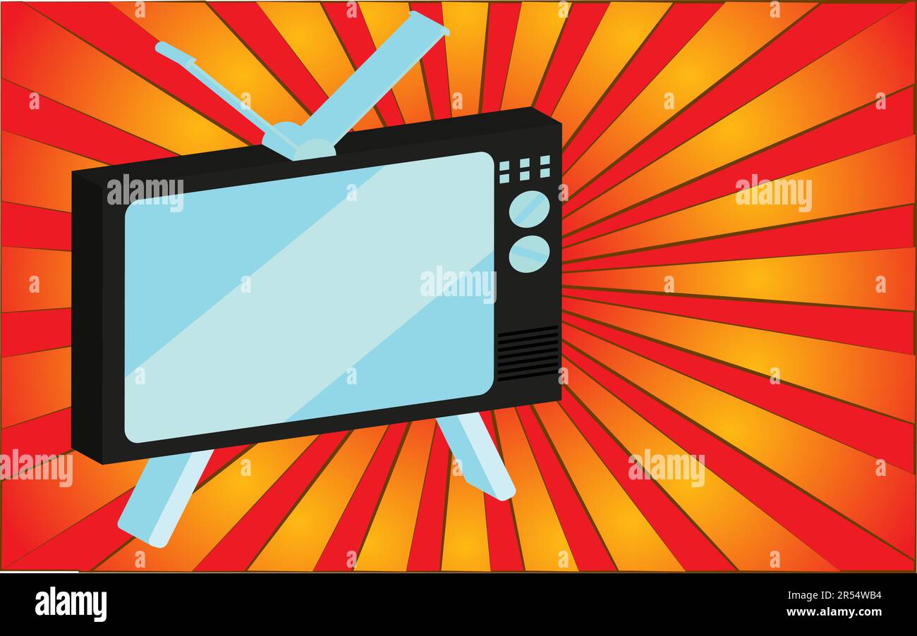 Retro old antique TV from the 70s, 80s, 90s, 2000s against a background ...