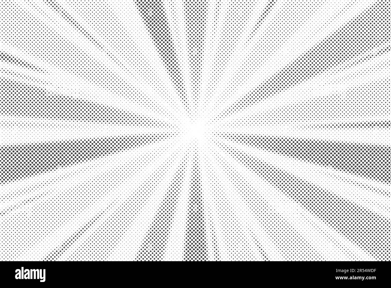 Sun rays halftone background. White and grey radial abstract comic pattern. Vector explosion ...