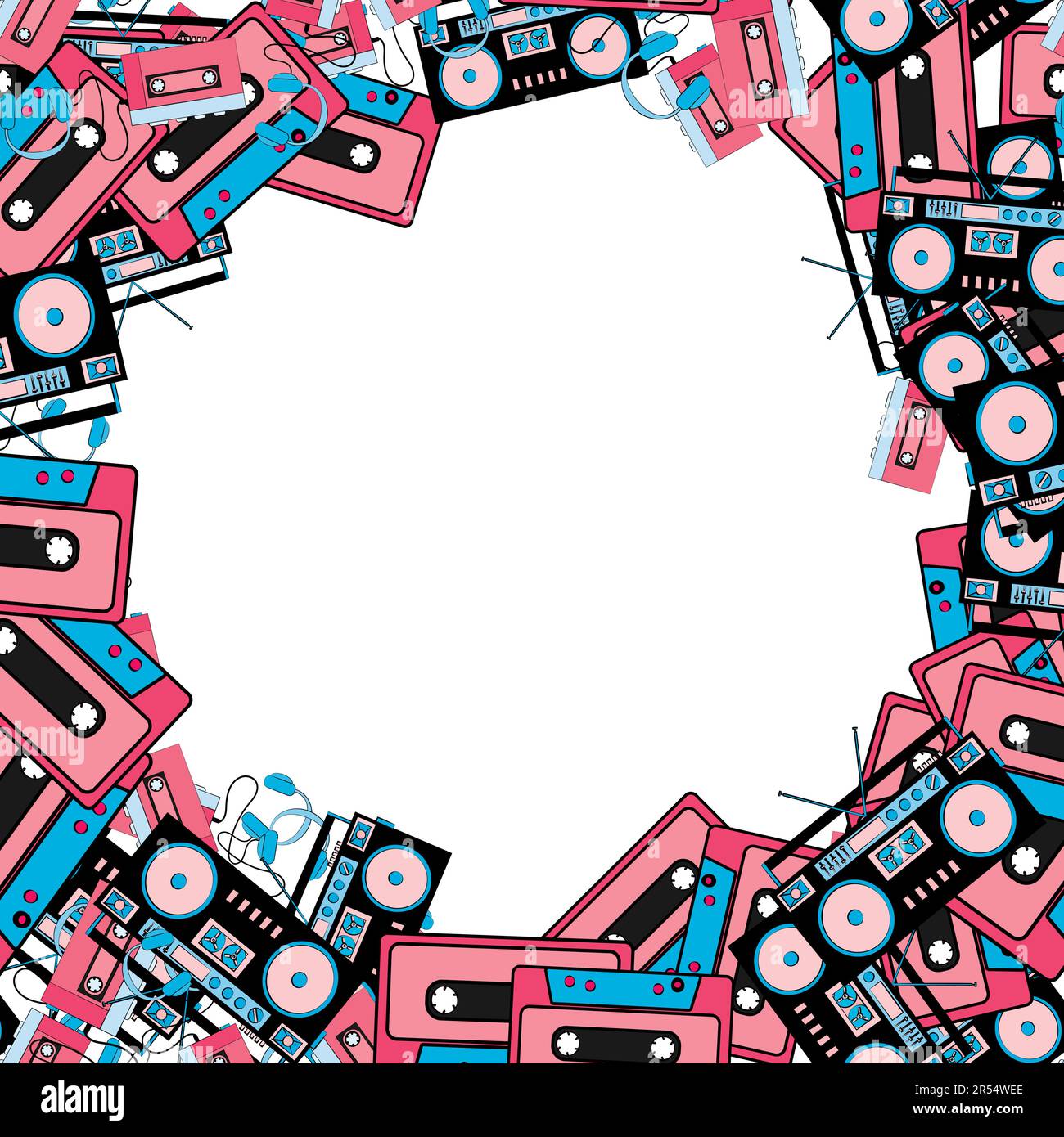 The texture of the retro frame of an old hipster from electronics music ...