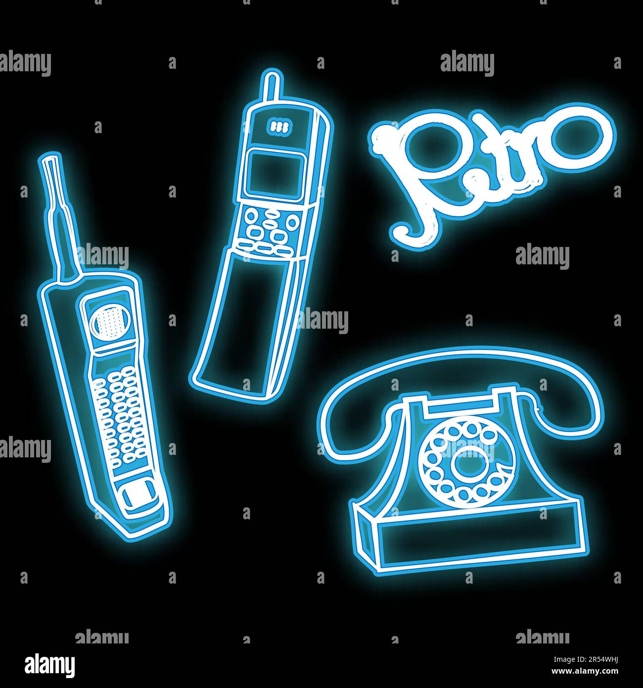 Beautiful abstract neon bright glowing icon, a sign from a set of old ...