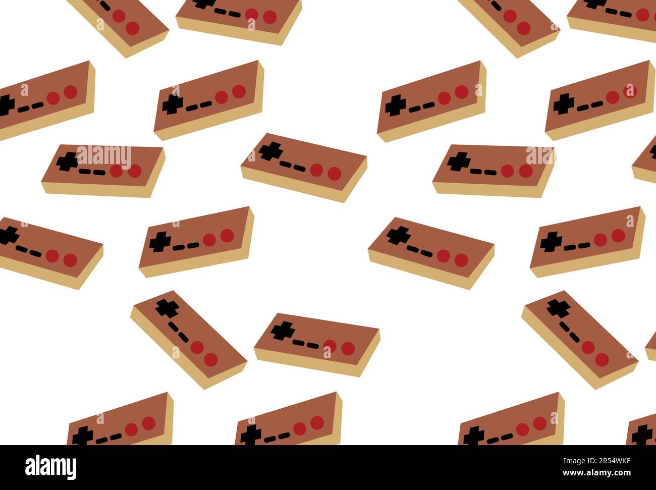 A pattern of brown old retro vintage hipster joysticks, manipulators ...