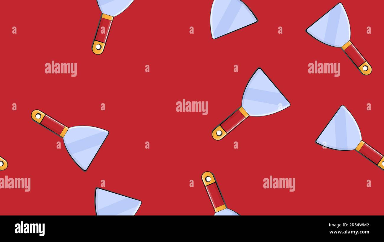 Texture, seamless abstract pattern of red metal spatulas, trowels ...