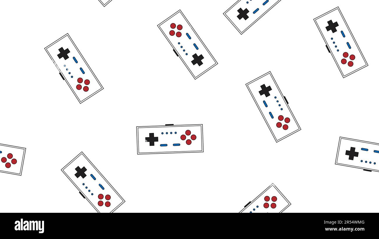 Seamless pattern endless with game console joysticks, electronic toys old retro vintage hipster ...