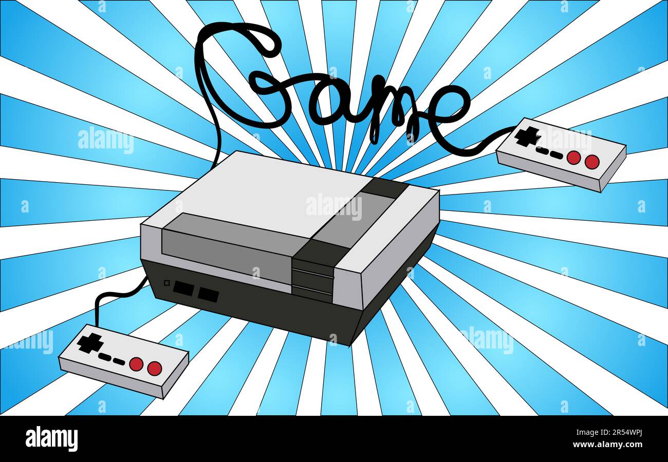 Old white retro vintage antique hipster game console for video games ...