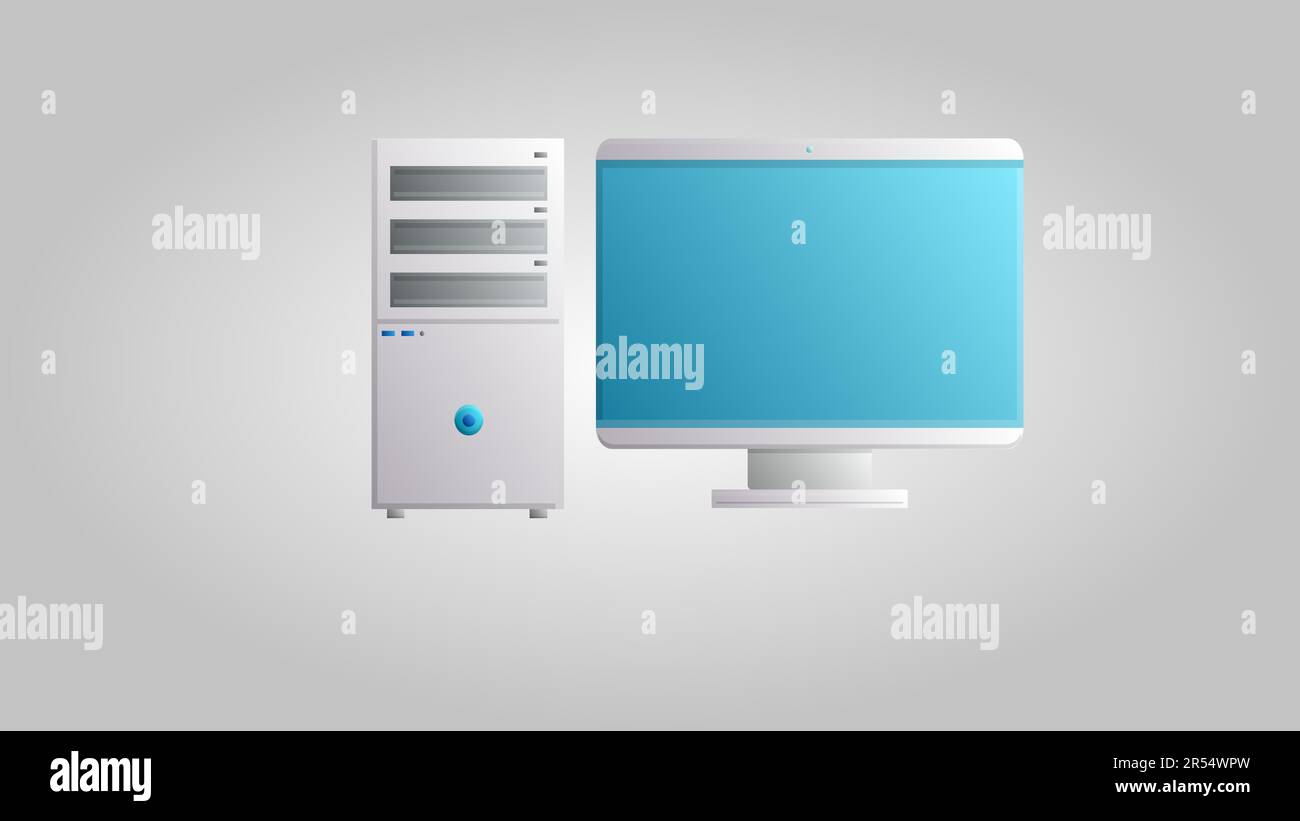 Digital modern new stationary office computer for games, work and ...