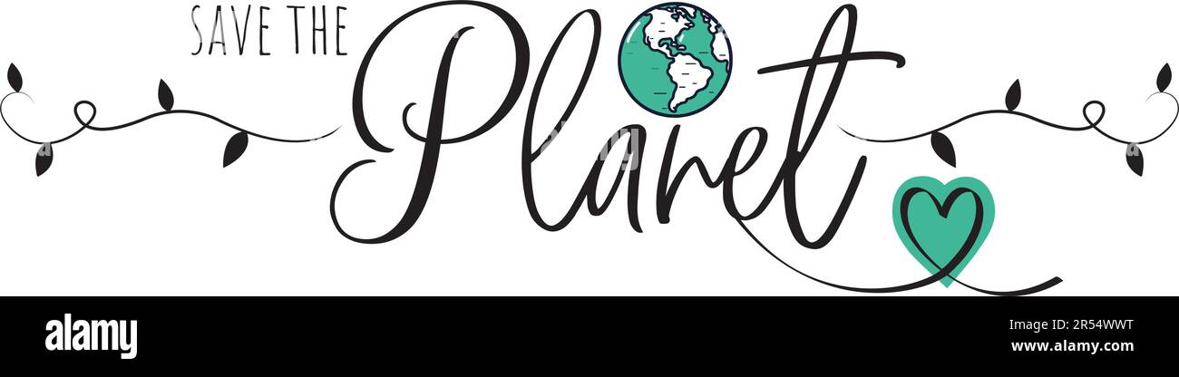 Save the planet, vector. Stencil art design isolated on white ...