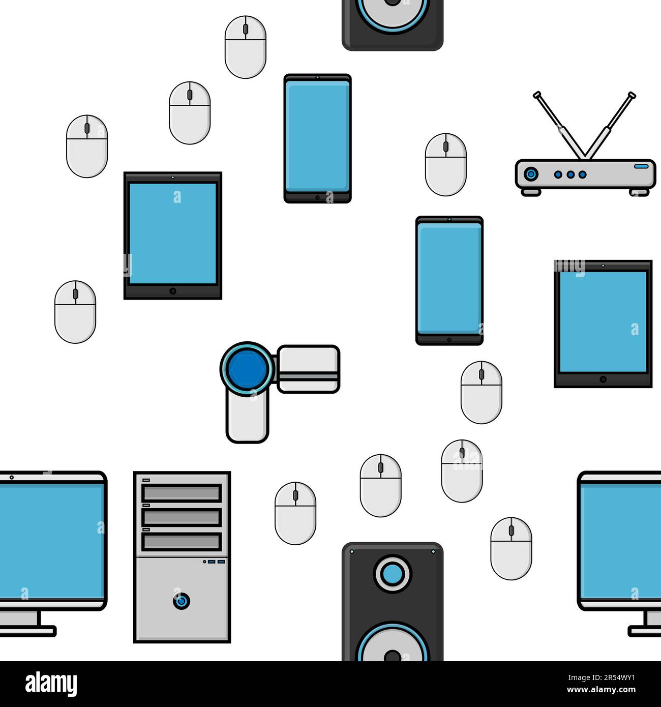 Seamless pattern, texture from modern digital devices, gadgets, tablets ...