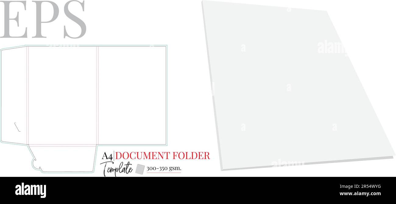 Document Folder Template A4. Vector with die cut, laser cut layers ...