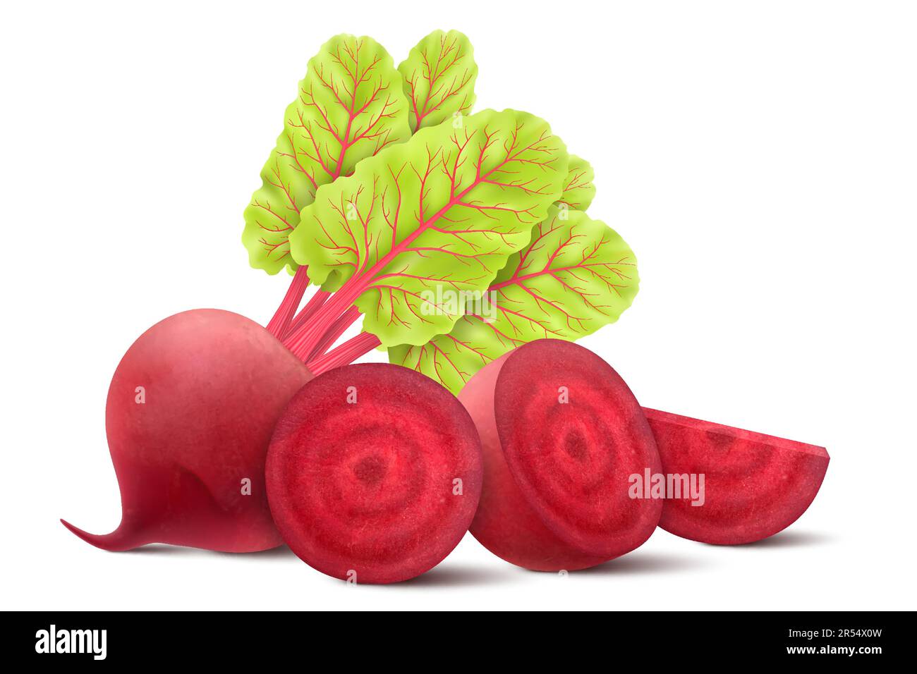 Beetroot isolated on white background. Fresh red beetroot whole, half ...