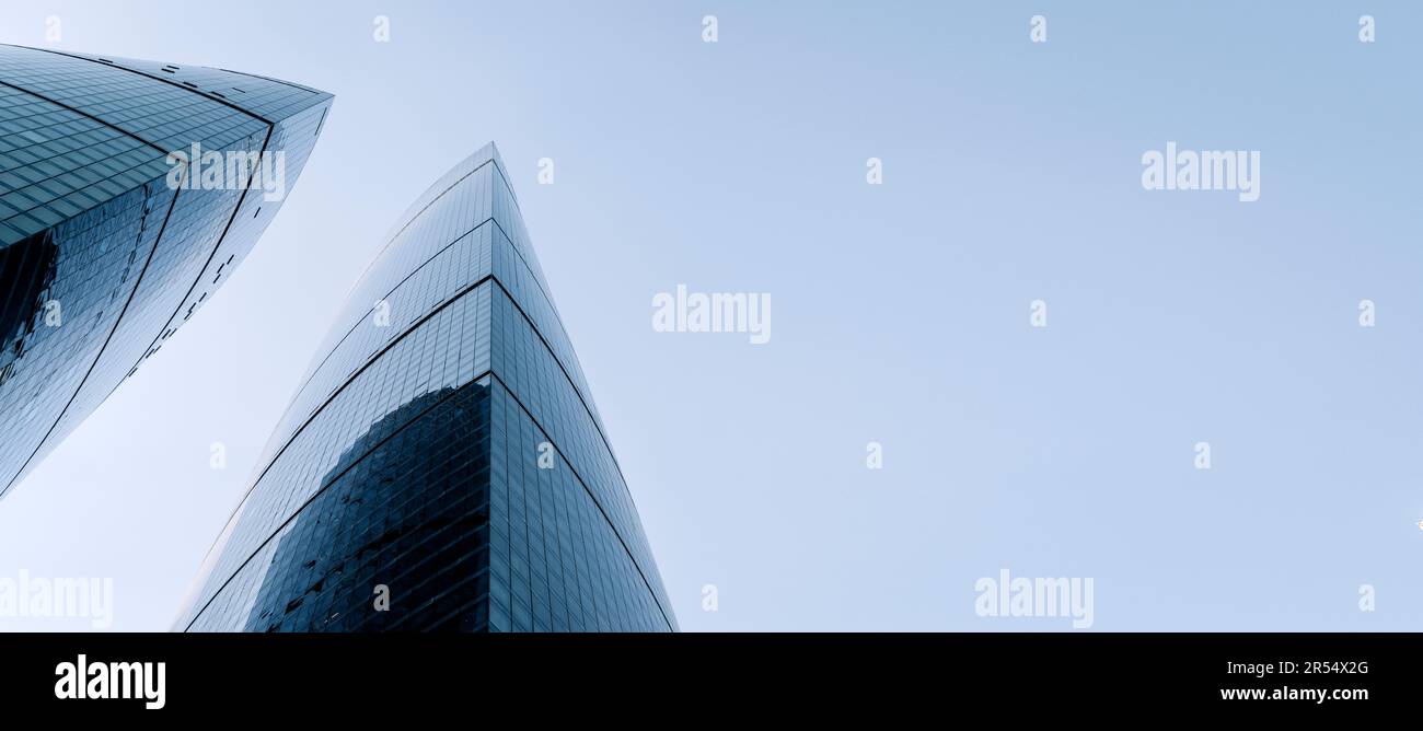 Business skyscrapers and office business center building on banner ...