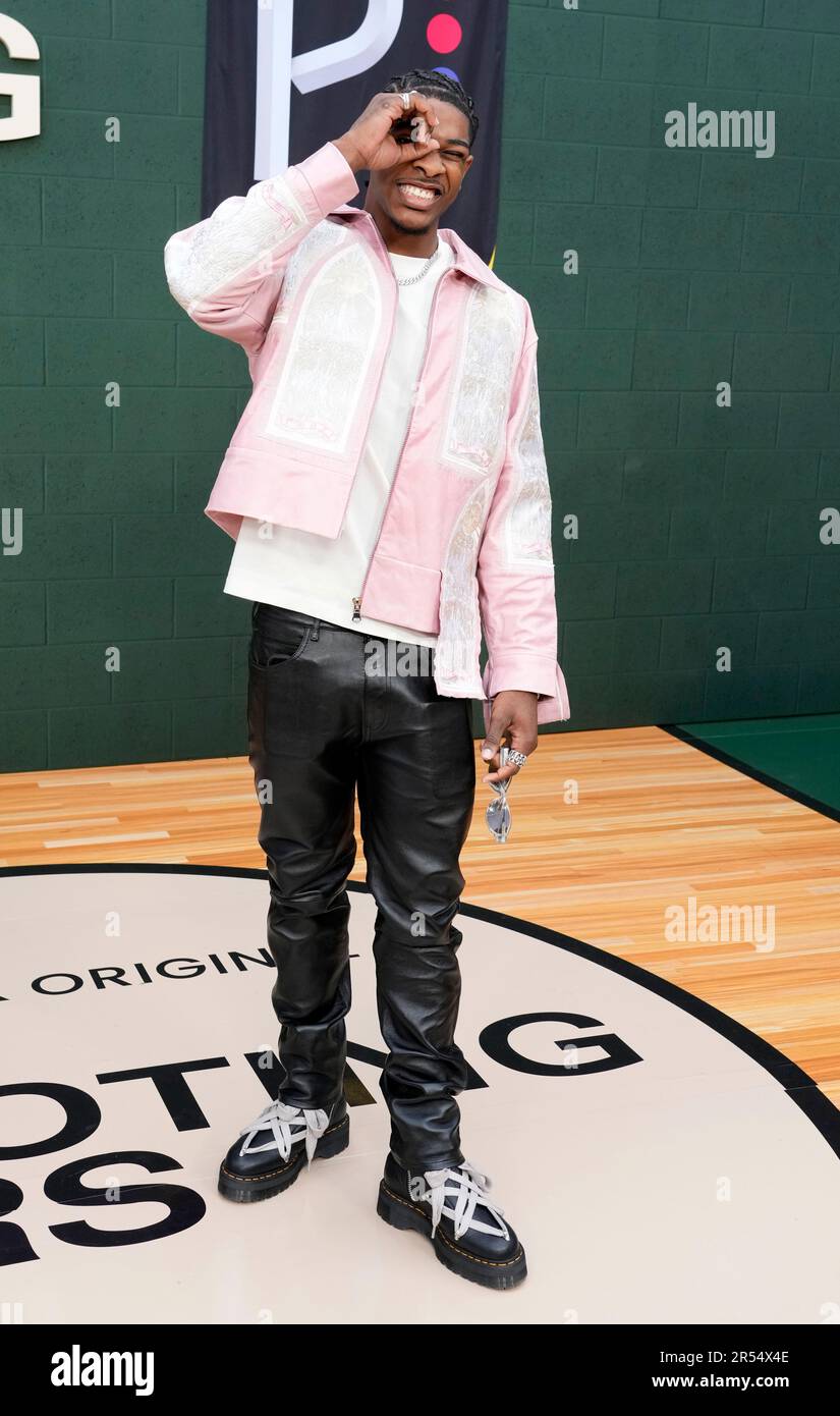 Sterling "Scoot" Henderson poses at the premiere of the Peacock film "Shooting Stars," Wednesday ...