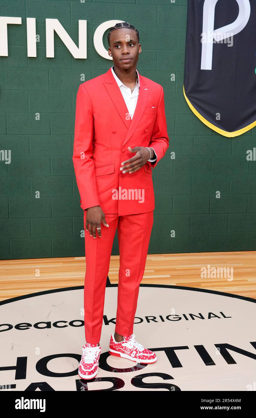 Marquis "Mookie" Cook poses at the premiere of the Peacock film ...