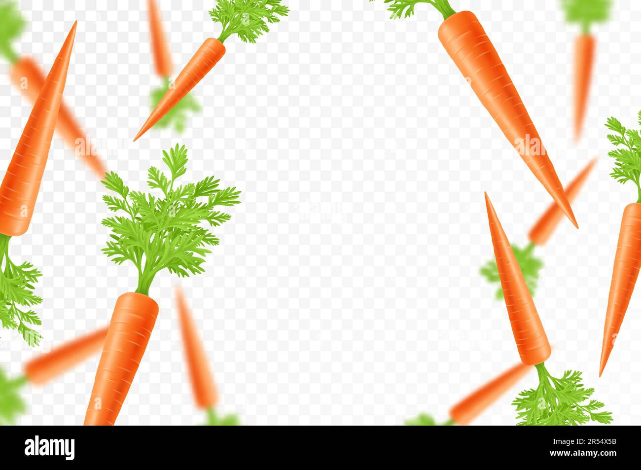 Falling carrots isolated on transparent background. Flying whole and ...