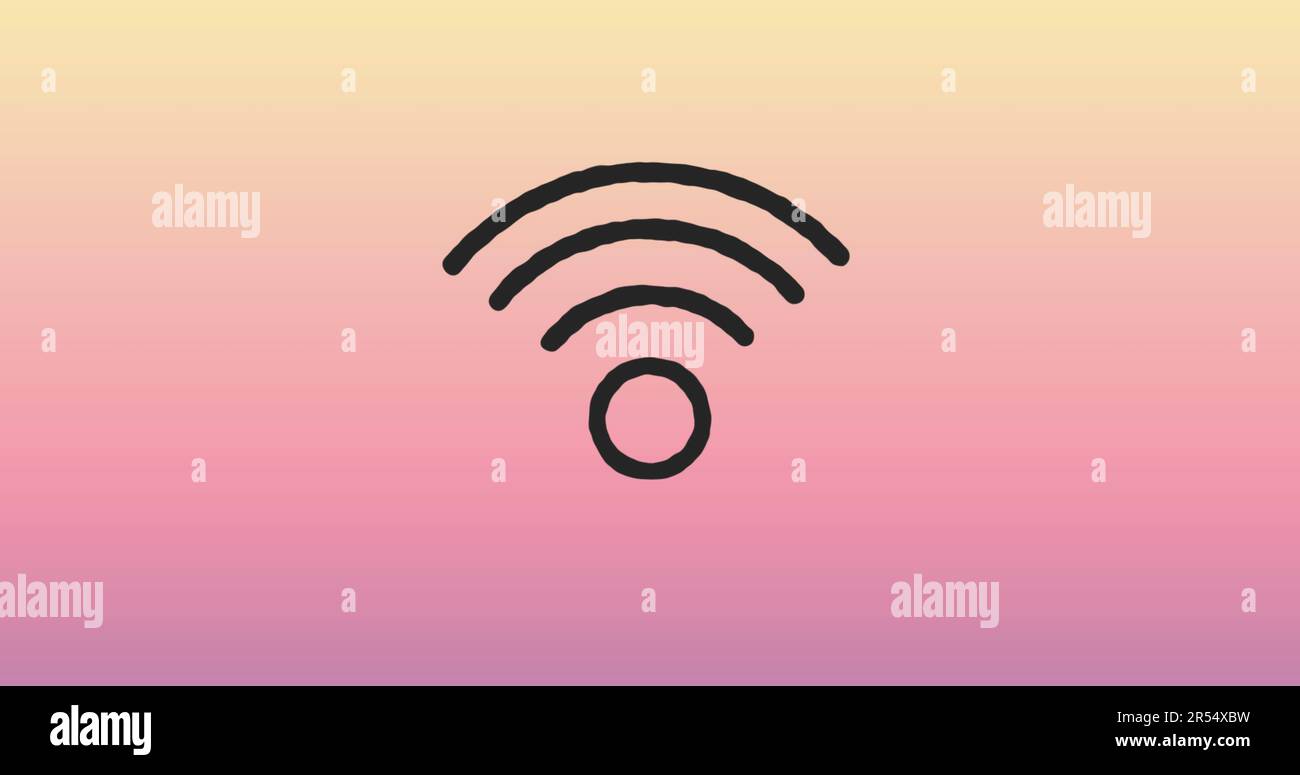 Image of wi-fi icon against gradient background Stock Photo - Alamy
