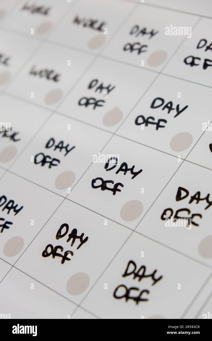 Magnetic board writing 4 day work week calendar with three weekend days off four day working ...