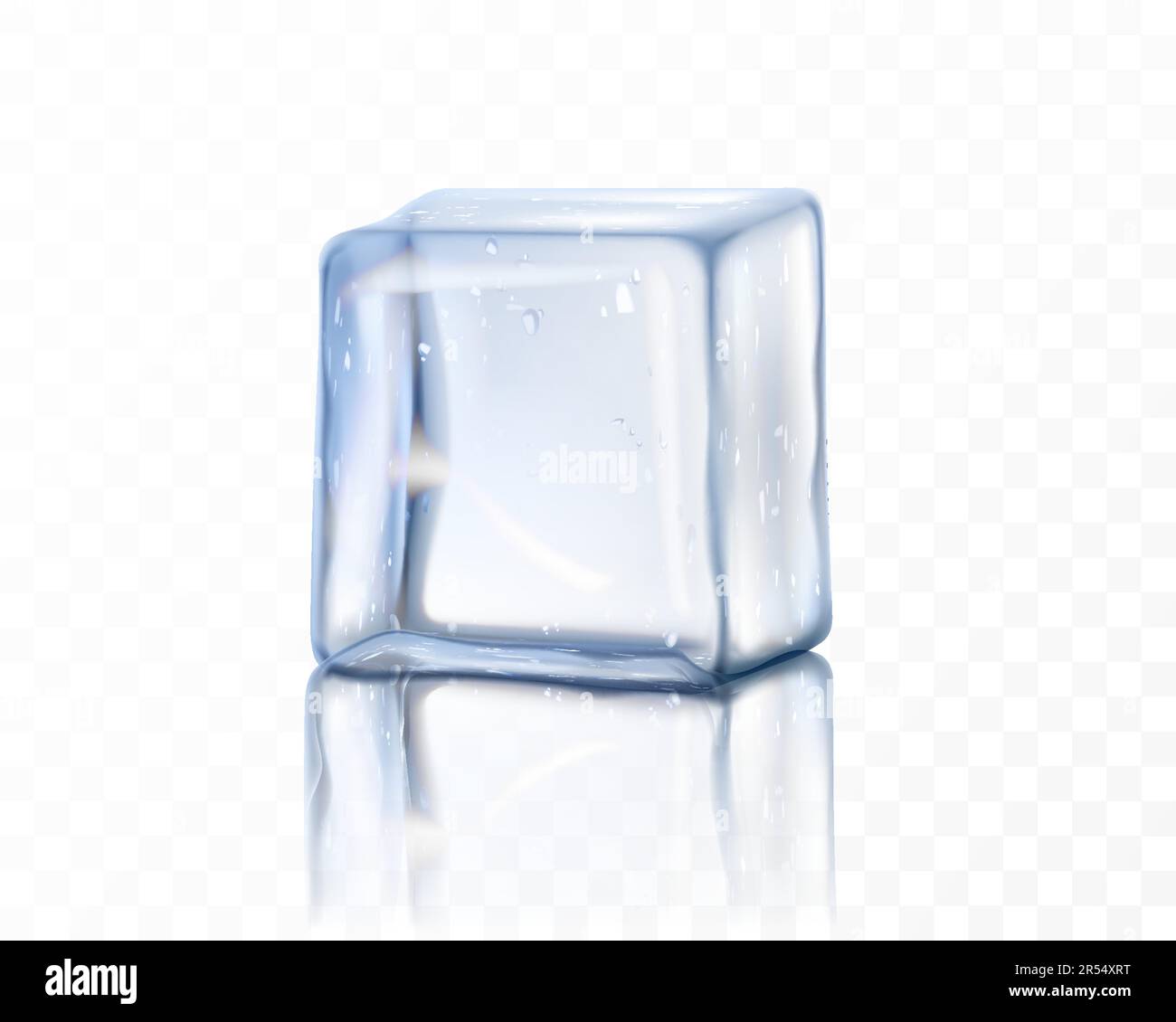Realistic blue solid ice cubes on transparent background vector ...