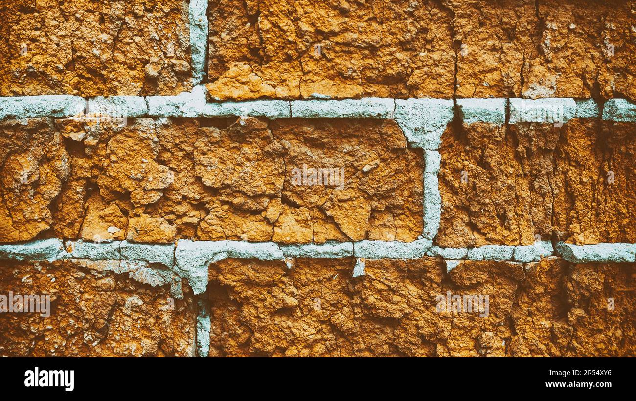 Old brickwork close up. Added vintage camera effect Stock Photo - Alamy