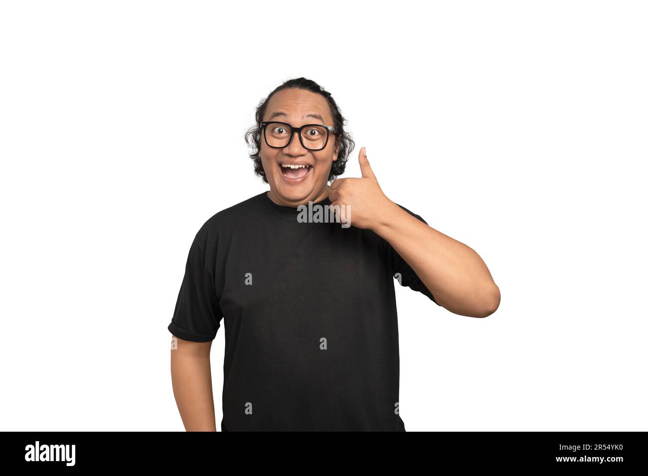 Portrait funny smiling man thumb hi-res stock photography and images ...