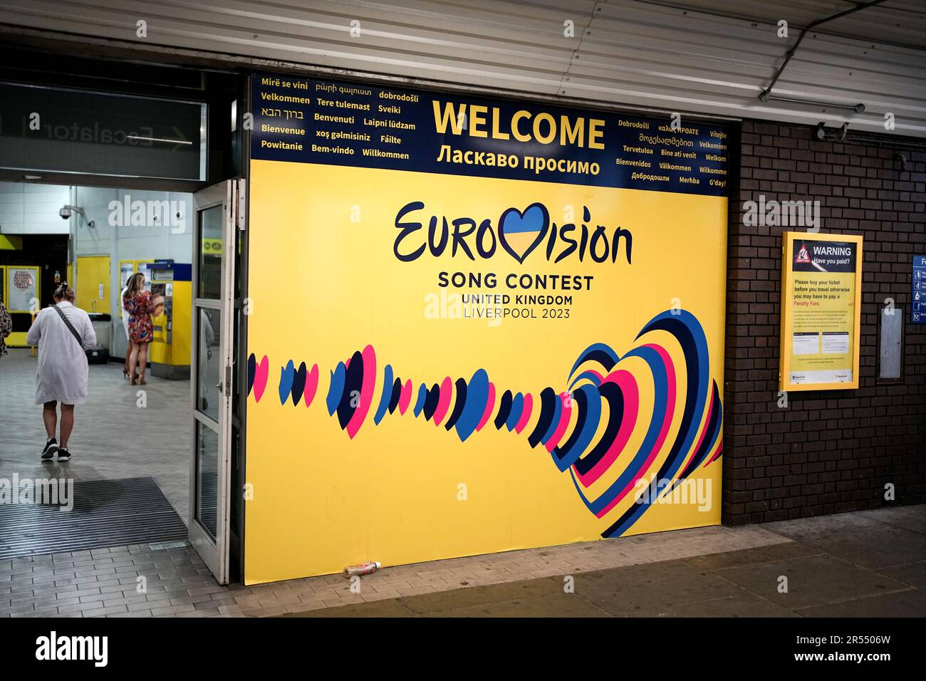 Eurovision Song Contest 2023 sign in Liverpool at Moorfields Station ...